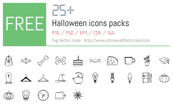 +25 Halloween Icons Packs Free Downloads - OnlineWebFonts.COM