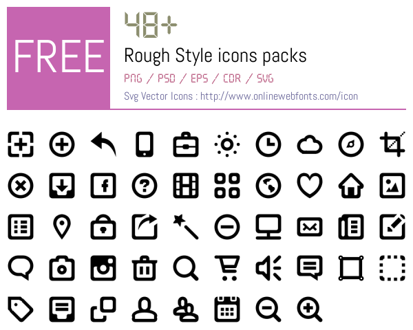 +48 Rough Style Icons Packs Free Downloads - OnlineWebFonts.COM