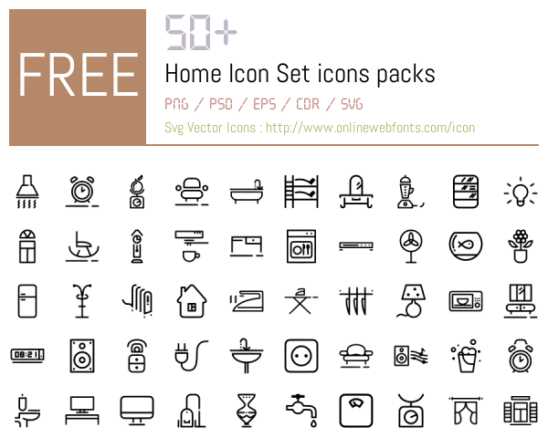 +50 Home Icon Set Icons Packs Free Downloads - OnlineWebFonts.COM