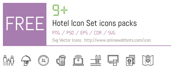 +9 Hotel Icon Set Icons Packs Free Downloads - OnlineWebFonts.COM
