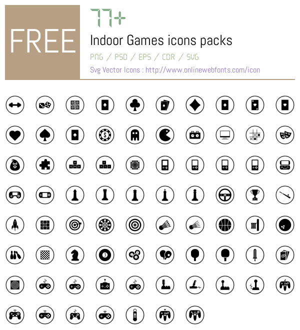 +77 Indoor Games Icons Packs Free Downloads - OnlineWebFonts.COM