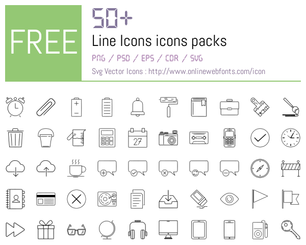 +50 Line Icons Icons Packs Free Downloads - OnlineWebFonts.COM