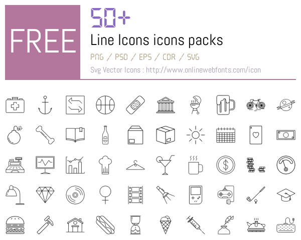 +50 Line Icons Icons Packs Free Downloads - OnlineWebFonts.COM