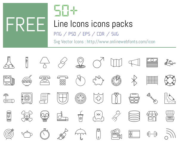 +50 Line Icons Icons Packs Free Downloads - OnlineWebFonts.COM