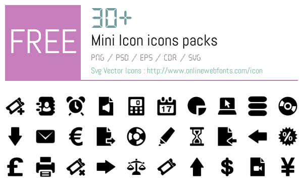 +30 Mini Icon Icons Packs Free Downloads - OnlineWebFonts.COM