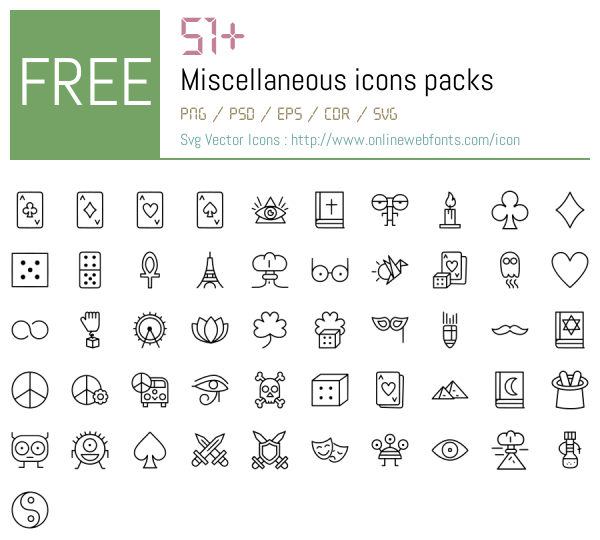 +51 Miscellaneous Icons Packs Free Downloads - OnlineWebFonts.COM