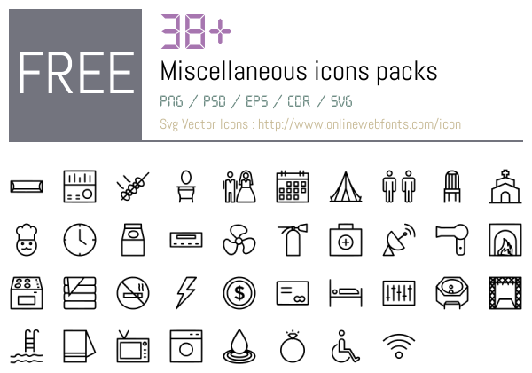 +38 Miscellaneous Icons Packs Free Downloads - OnlineWebFonts.COM