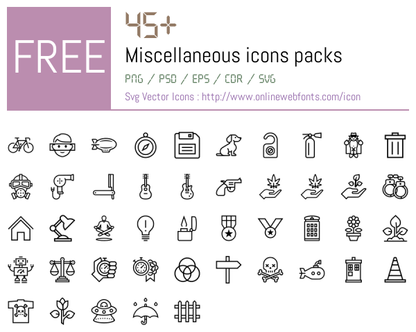 +45 Miscellaneous Icons Packs Free Downloads - OnlineWebFonts.COM