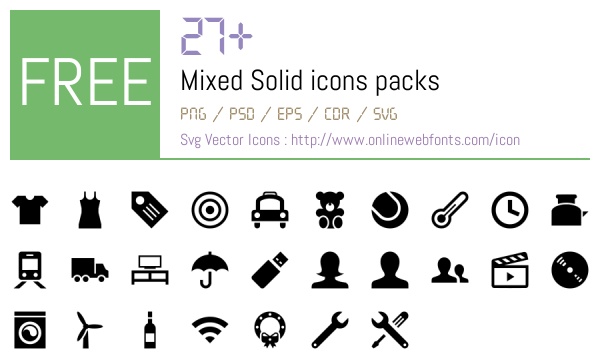 +27 Mixed Solid Icons Packs Free Downloads - OnlineWebFonts.COM