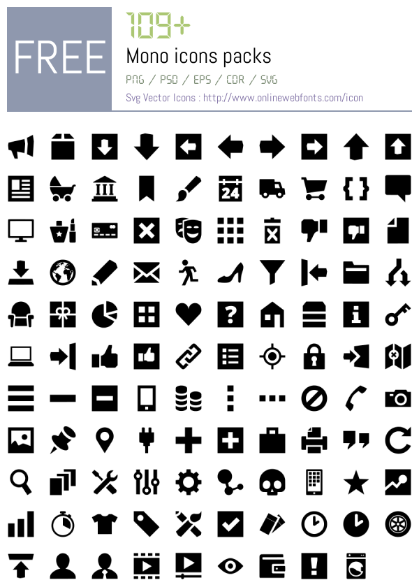 +109 Mono Icons Packs Free Downloads - OnlineWebFonts.COM