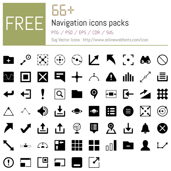 +67 Navigation Icons Packs Free Downloads - OnlineWebFonts.COM