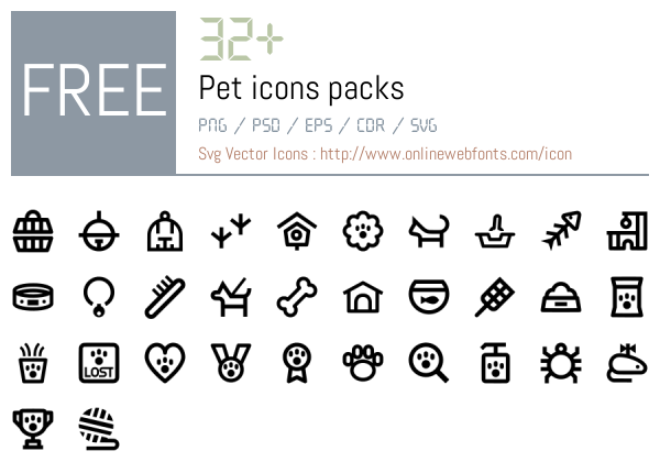 +32 Pet Icons Packs Free Downloads - OnlineWebFonts.COM