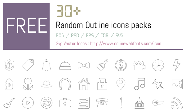 +30 Random Outline Icons Packs Free Downloads - OnlineWebFonts.COM