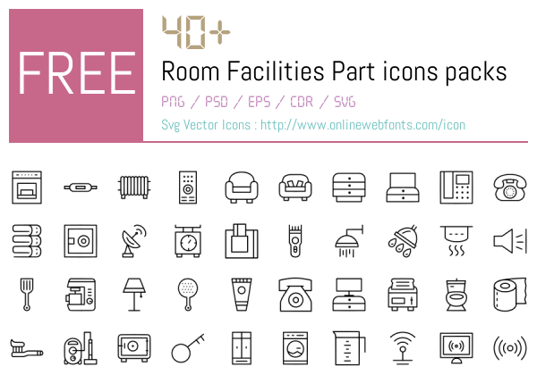 +40 Room Facilities Part Icons Packs Free Downloads - OnlineWebFonts.COM