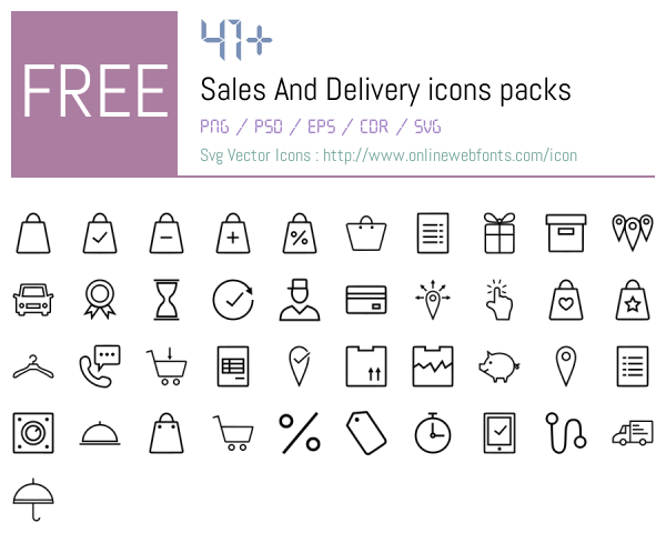 +41 Sales And Delivery Icons Packs Free Downloads - OnlineWebFonts.COM