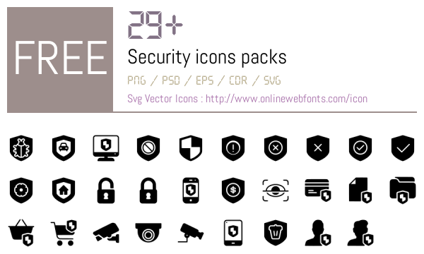 +30 Security Icons Packs Free Downloads - OnlineWebFonts.COM