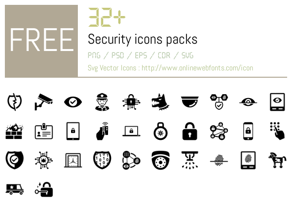+32 Security Icons Packs Free Downloads - OnlineWebFonts.COM