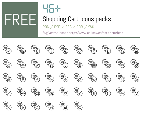 +50 Shopping Cart Icons Packs Free Downloads - OnlineWebFonts.COM