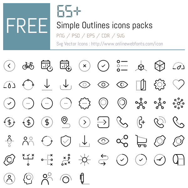 +65 Simple Outlines Icons Packs Free Downloads - OnlineWebFonts.COM