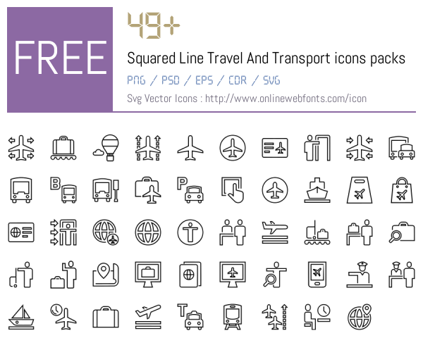 +49 Squared Line Travel And Transport Icons Packs Free Downloads ...