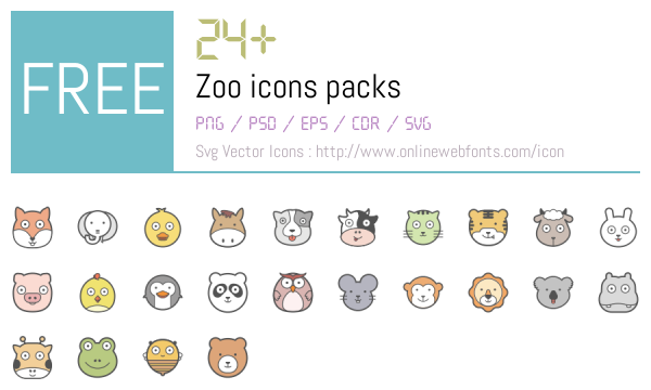 +24 Zoo Icons Packs Free Downloads - OnlineWebFonts.COM