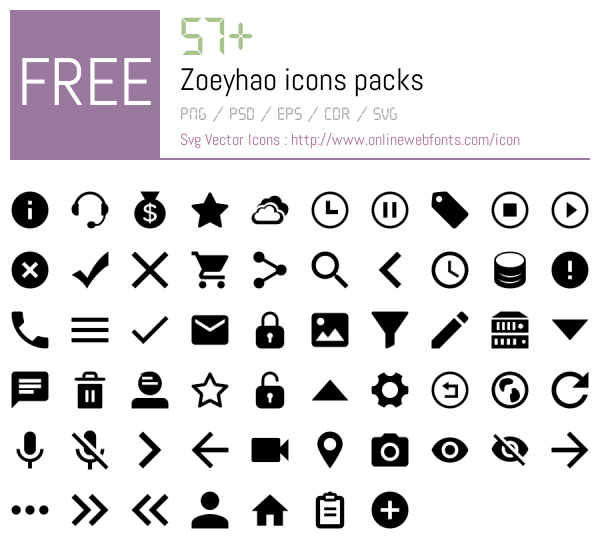 +57 Zoeyhao Icons Packs Free Downloads - OnlineWebFonts.COM