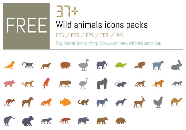 +37 Wild animals Icons Packs Free Downloads - OnlineWebFonts.COM