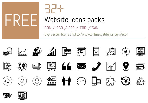 +32 Website Icons Packs Free Downloads - OnlineWebFonts.COM
