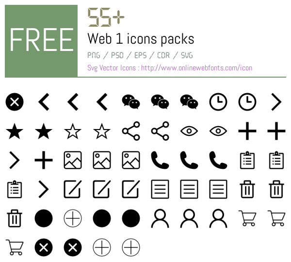 +55 Web 1 Icons Packs Free Downloads - OnlineWebFonts.COM
