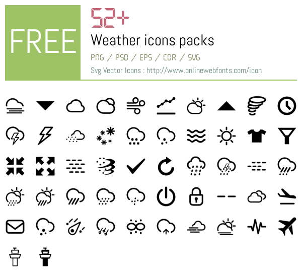 +52 Weather Icons Packs Free Downloads - OnlineWebFonts.COM
