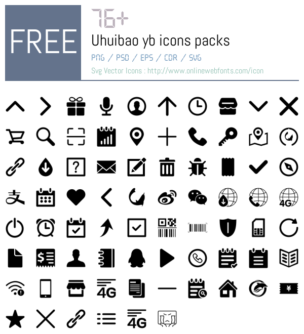 +76 Uhuibao yb Icons Packs Free Downloads - OnlineWebFonts.COM