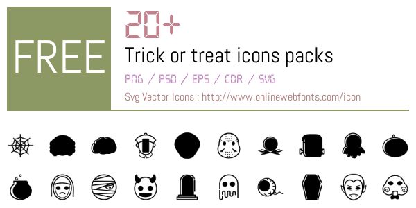 +20 Trick or treat Icons Packs Free Downloads - OnlineWebFonts.COM