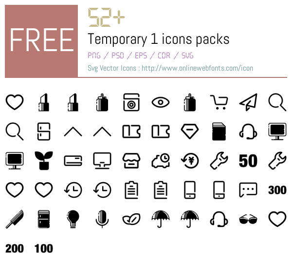 +52 Temporary 1 Icons Packs Free Downloads - OnlineWebFonts.COM
