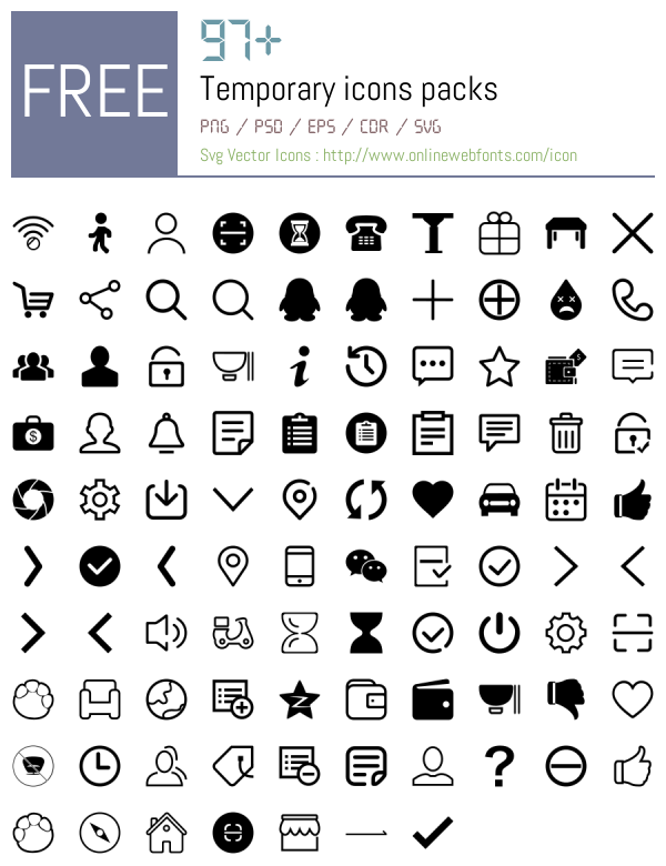 +97 Temporary Icons Packs Free Downloads - OnlineWebFonts.COM