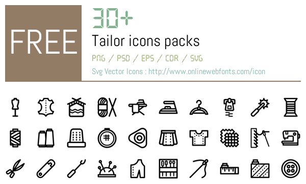 +30 Tailor Icons Packs Free Downloads - OnlineWebFonts.COM