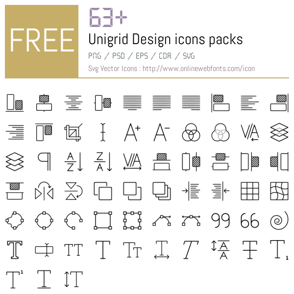 +63 Unigrid Design Icons Packs Free Downloads - OnlineWebFonts.COM