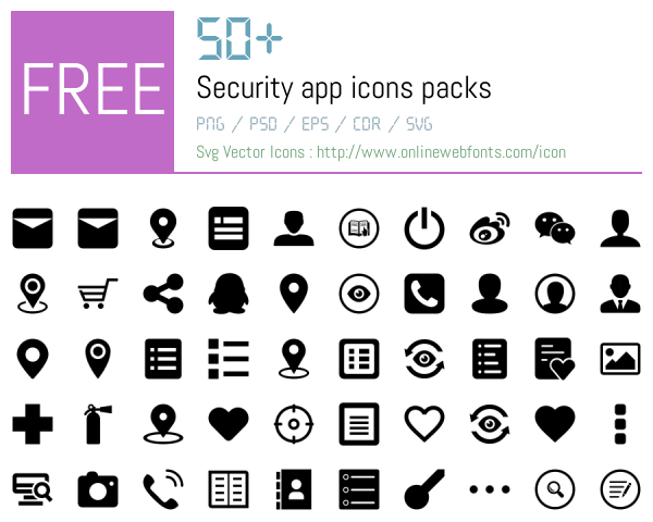 +50 Security app Icons Packs Free Downloads - OnlineWebFonts.COM