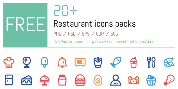 +20 Restaurant Icons Packs Free Downloads - OnlineWebFonts.COM