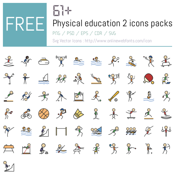 +61 Physical education 2 Icons Packs Free Downloads - OnlineWebFonts.COM