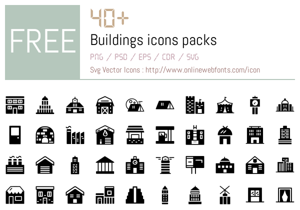 +40 Buildings Icons Packs Free Downloads - OnlineWebFonts.COM