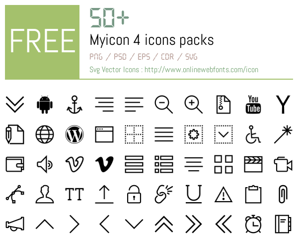 +50 Myicon 4 Icons Packs Free Downloads - OnlineWebFonts.COM