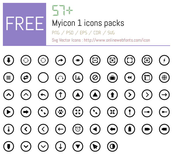 +57 Myicon 1 Icons Packs Free Downloads - OnlineWebFonts.COM