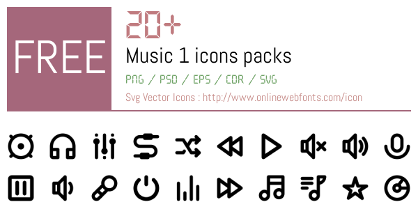 +20 Music 1 Icons Packs Free Downloads - OnlineWebFonts.COM