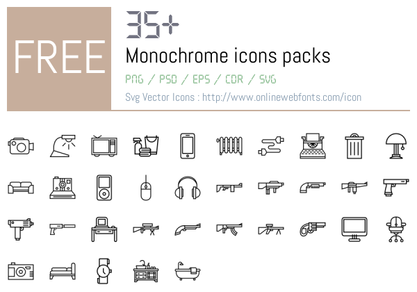 +35 Monochrome Icons Packs Free Downloads - OnlineWebFonts.COM