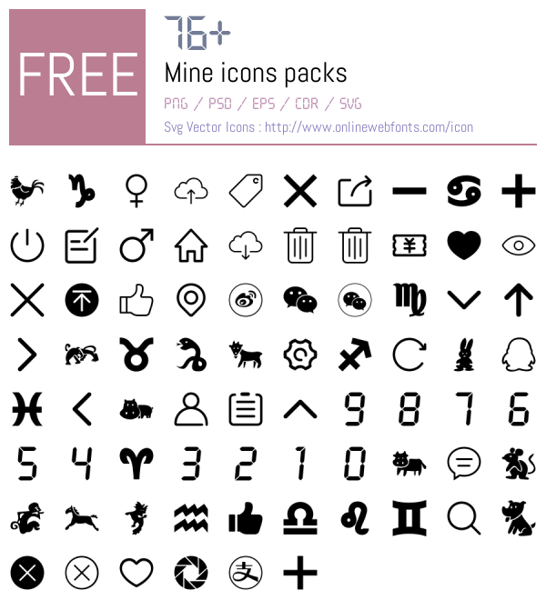 +76 Mine Icons Packs Free Downloads - OnlineWebFonts.COM