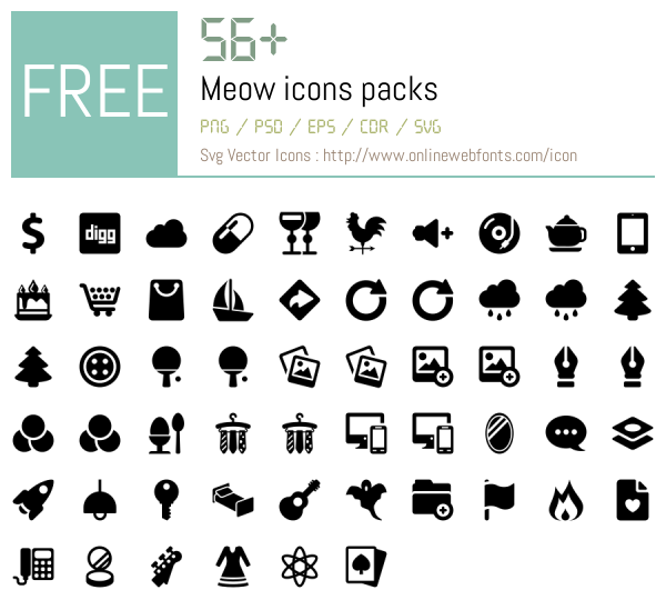 +56 Meow Icons Packs Free Downloads - OnlineWebFonts.COM