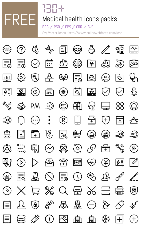 +130 Medical health Icons Packs Free Downloads - OnlineWebFonts.COM