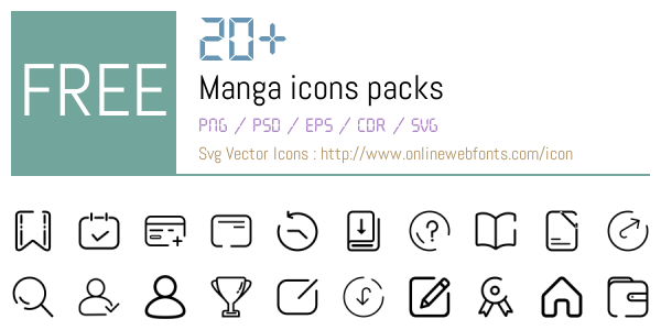 +20 Manga Icons Packs Free Downloads - OnlineWebFonts.COM