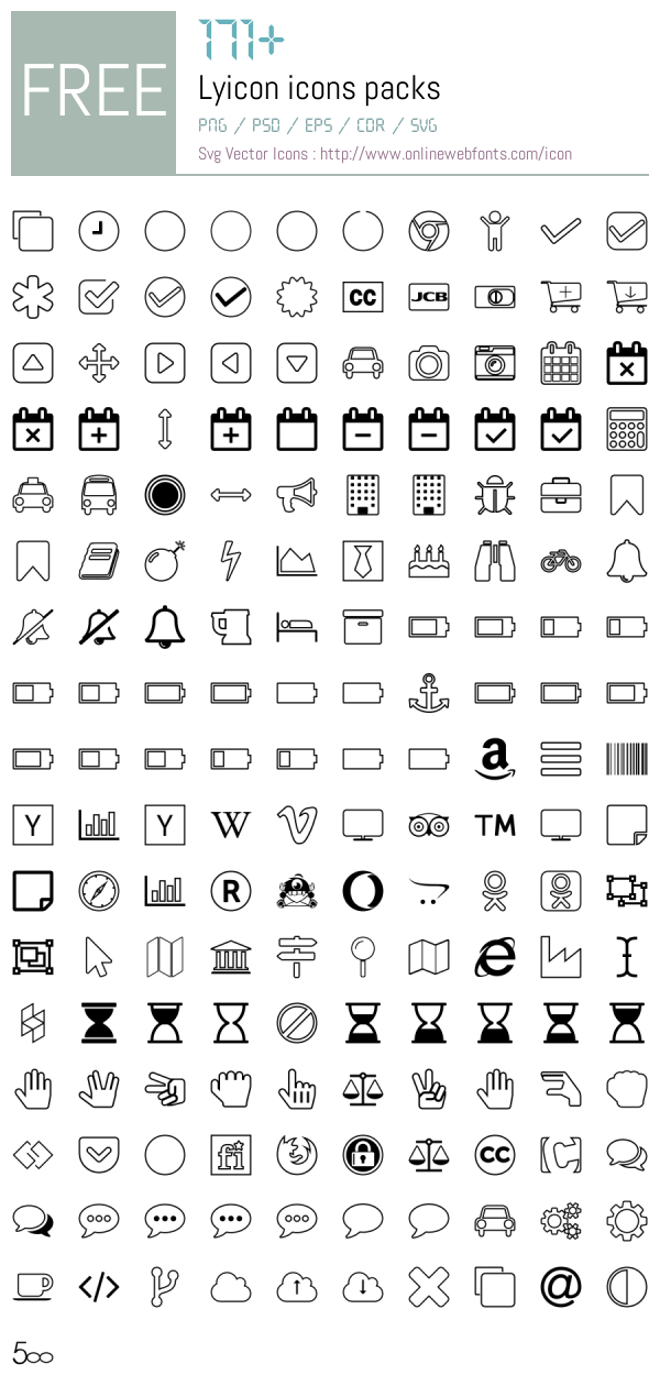 +171 Lyicon Icons Packs Free Downloads - OnlineWebFonts.COM