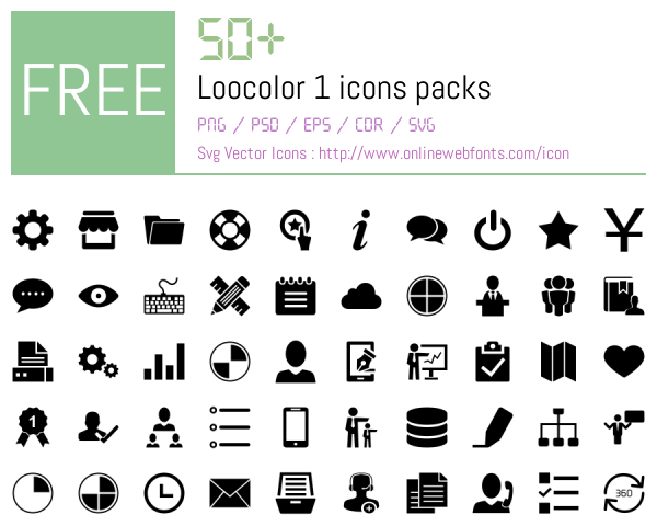 +50 Loocolor 1 Icons Packs Free Downloads - OnlineWebFonts.COM